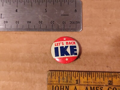 Vintage Original Let's Back Ike Eisenhower Political Campaign Pinback ...