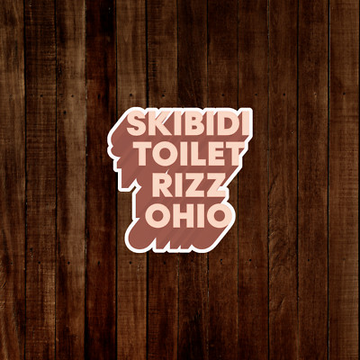 Skibidi Toilet Rizz Ohio Funny Retro Graphic Sticker for Laptops, Water ...