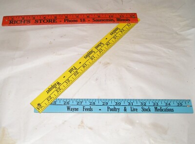 Vtg Wood Tri-Fold 3 Color Advertising Ruler - Rich's Store, Phone 18 ...