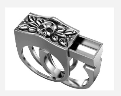 SILVER SKULL RING WITH SECRET COMPARTMENT SIZE 5 6 7 8 9 10 11 12 13 | eBay