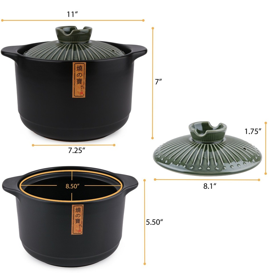 Ceramic Cooking Pot Cooking Clay Earthenware Pot Casserole Stew Pot ...