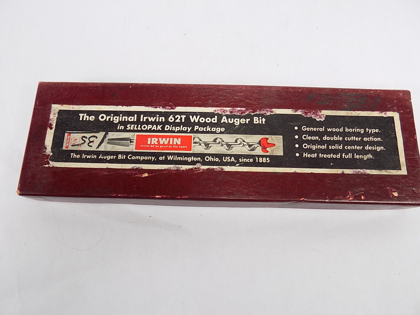 Vintage 1950's IRWIN 62T WOOD AUGER BIT DISPLAY BOX w/ Insert ...