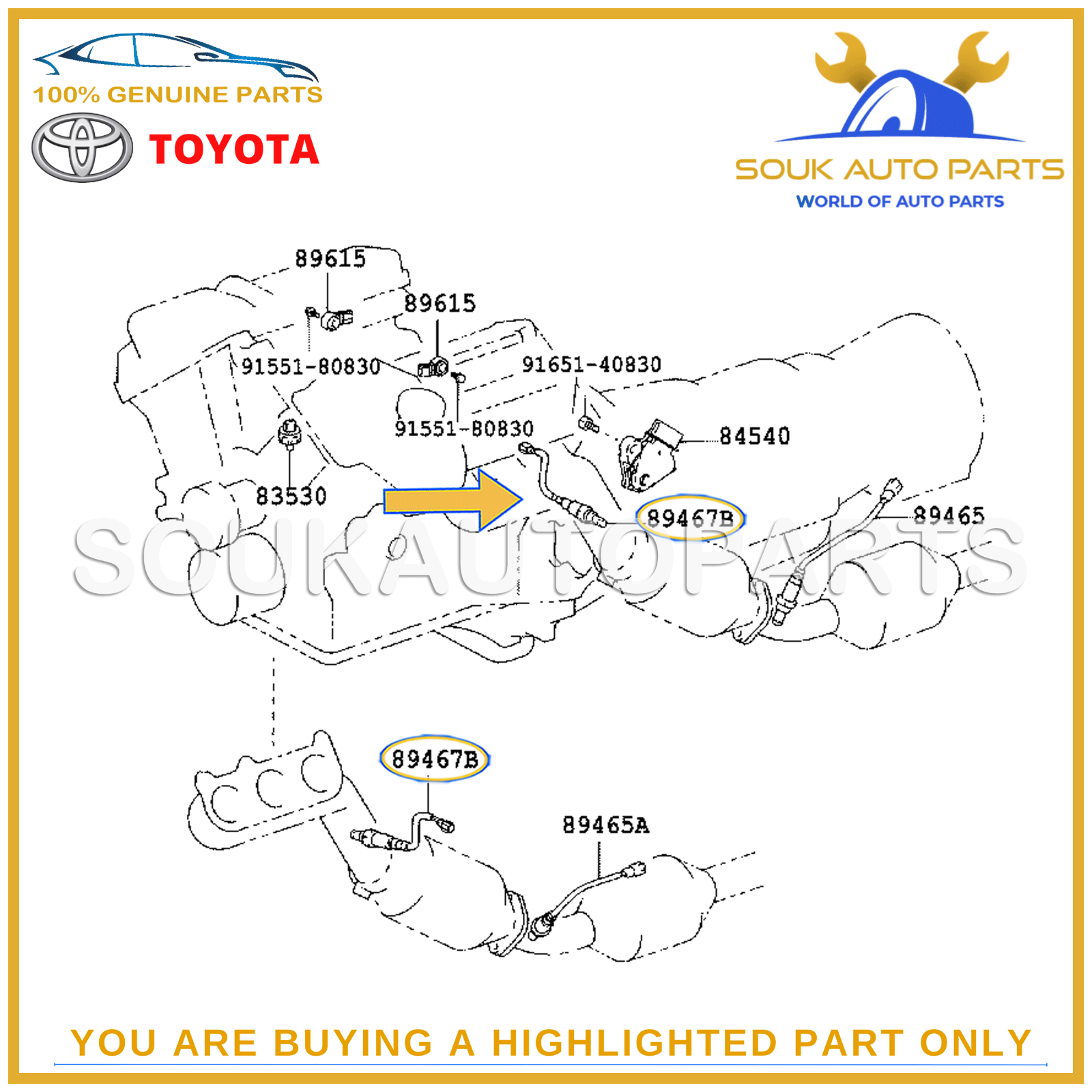 89467-35110 Genuine Toyota SENSOR, AIR FUEL RATIO 8946735110 OEM | eBay