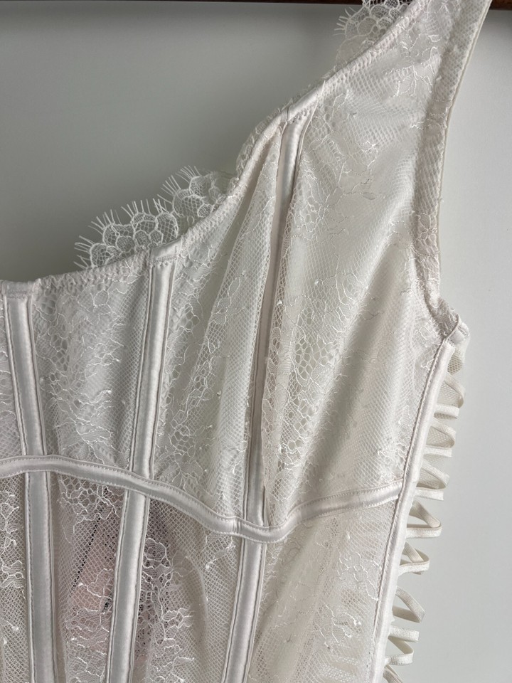 Victoria's Secret Lightly Lined Lace Teddy Bodysuit w/ Bone Ivory Size ...
