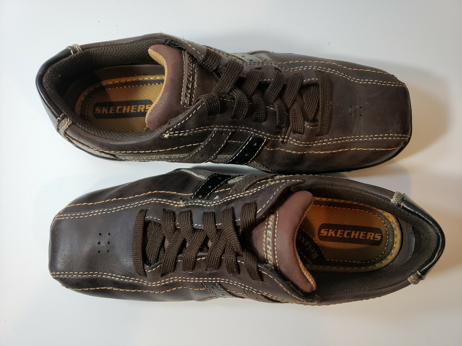 Skechers Relaxed Step Mens Brown Leather Shoes SN 611… - Gem