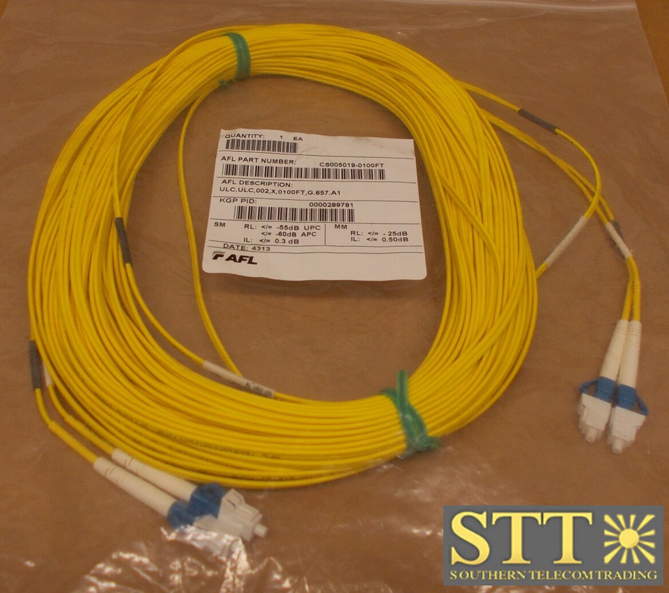 CS005019-0100FT AFL FIBER CABLE SM DUAL LC/LC 100 FT NEW | eBay