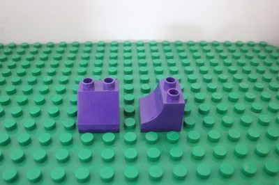 Duplo Lot 2 DARK PURPLE Sloped Slope Curved Brick Ramp 2X2 X 1 1/2 Arch ...