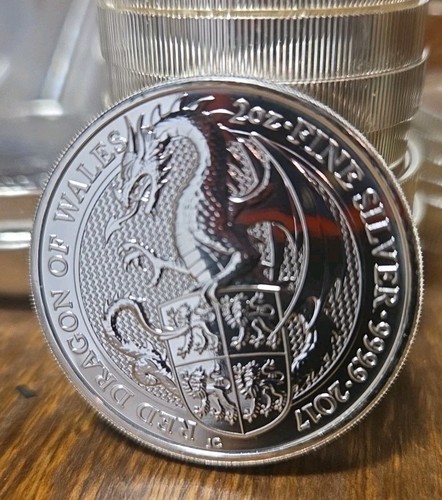 2017 Great Britain 2 oz Silver Queen's Beasts The Dragon Of Wales BU | eBay