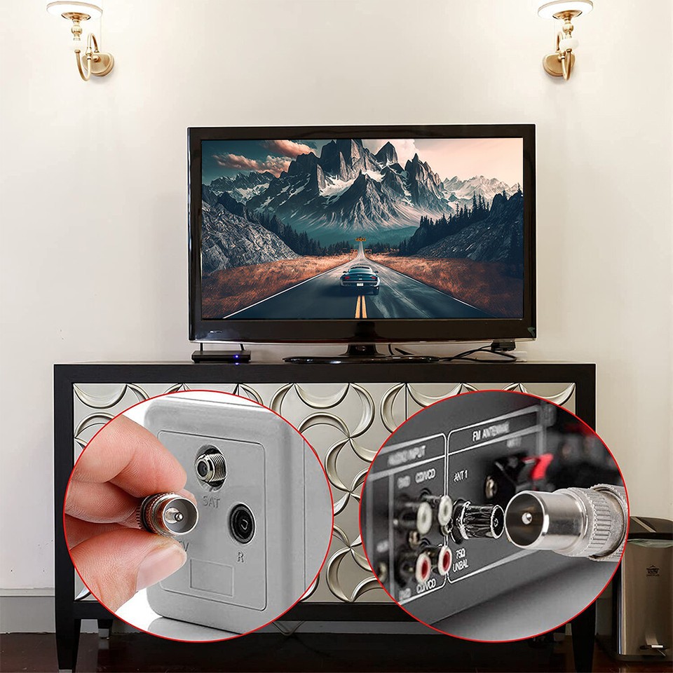 1 X MALE 1 x Female TV COAX ARIEL CONNECTOR PLUGS TV AERIAL FOR CABLE ...