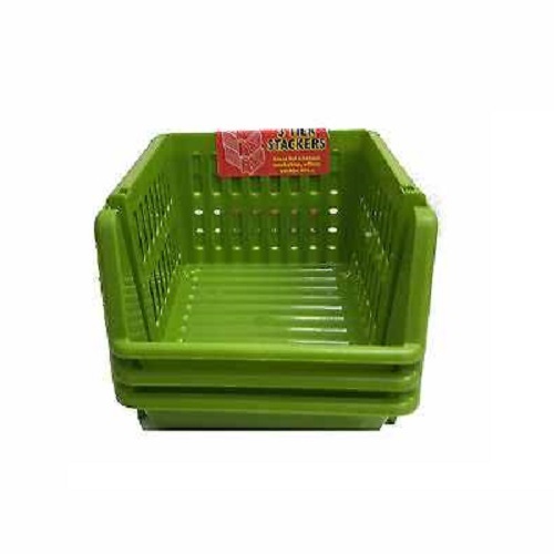 Plastic Stacking Storage Basket Stackers Rack Stand Kitchen Vegetable ...