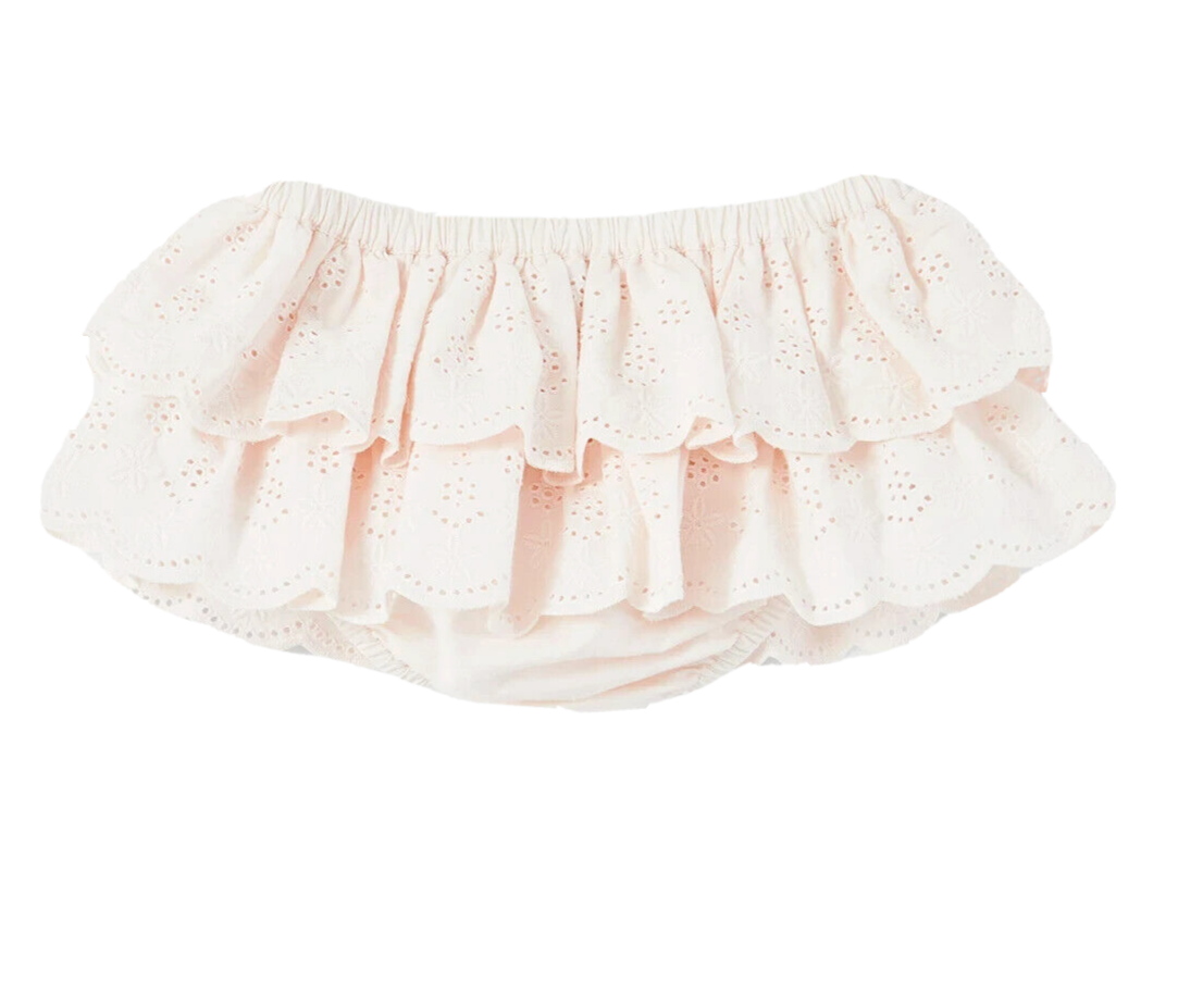 BRODERIE FRILLY NAPPY COVER PANTS PINK SIZE 00 (3-6 MONTHS) COTTON ...