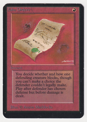 Miscut False Orders HP Alpha (Limited Edition) MTG Magic Factory Error ...