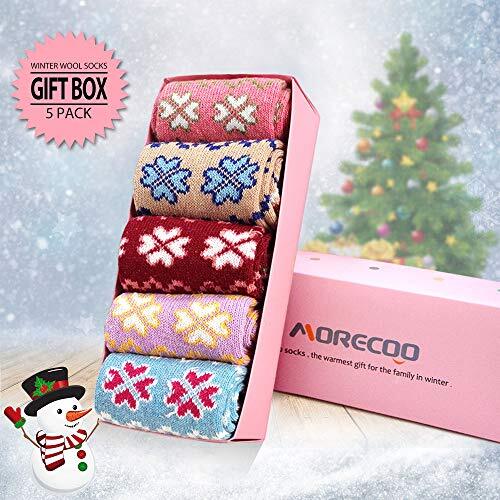 Womens Socks Winter - Christmas Gifts for Women - Thick Wool Soft Warm ...