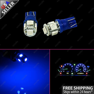 2 - T10 Wedge Blue Speedometer Instrument Guage Cluster LED Light Bulbs ...