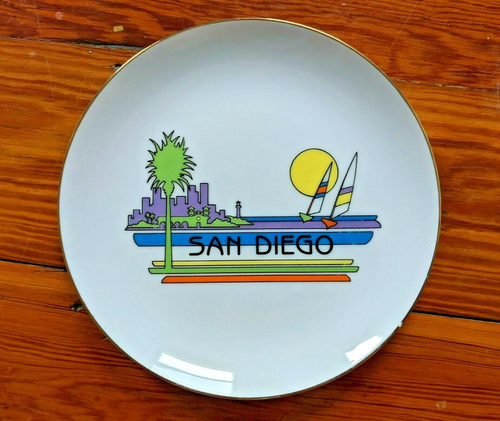 Vintage souvenir porcelain plates San Diego California CA retro 80s 90s ...