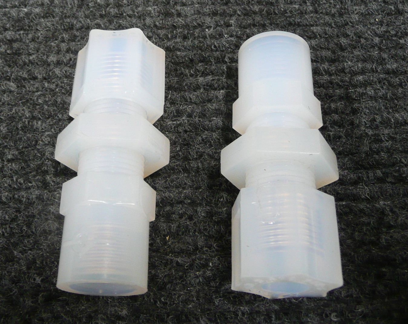 New Lot of Two Integral Ferrule Straight Adapters, FPMC6-4N 3/8"Tube x ...