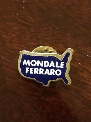 Lapel Pin - Mondale Ferraro - USA - United States Map - Campaign ...