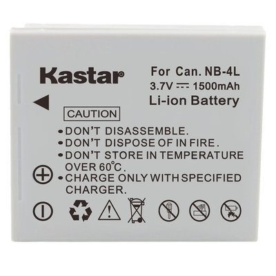 1x Kastar Battery for Canon NB-4L PowerShot SD450 SD600 SD630 SD750 ...