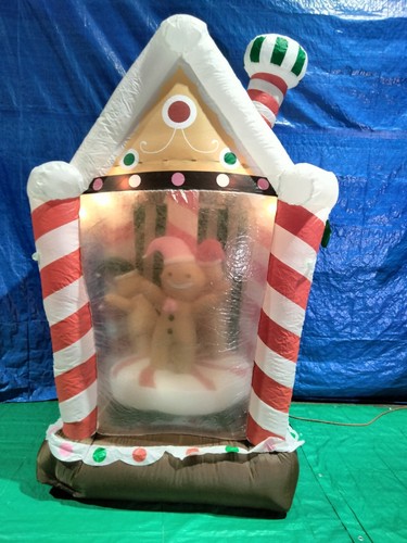6' Gemmy Airblown Inflatable Animated Rotating Gingerbread House B519 ...