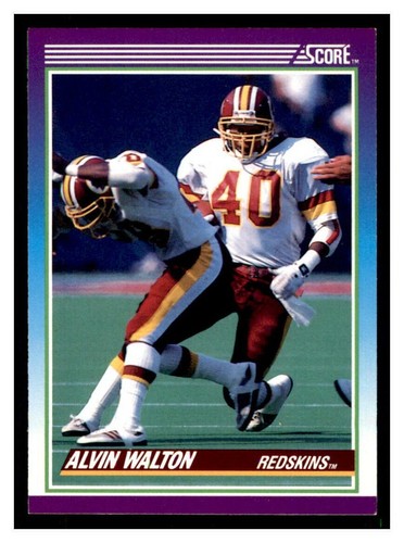 1990 SCORE NFL FOOTBALL Trading Card #154 - ALVIN WALTON, Washington ...