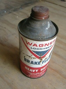 Vintage WAGNER Lockhead Brake Fluid Heavy Duty 12 oz advertising empty ...