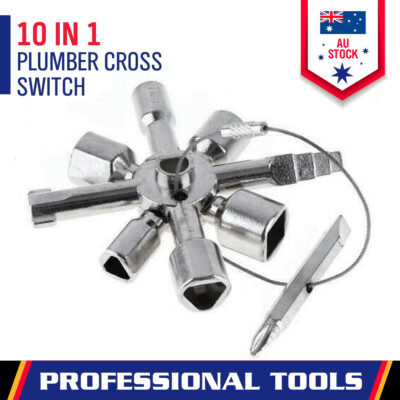 10in1 Electrician Plumber Cross Switch Wrench Triangle Key Wrench ...