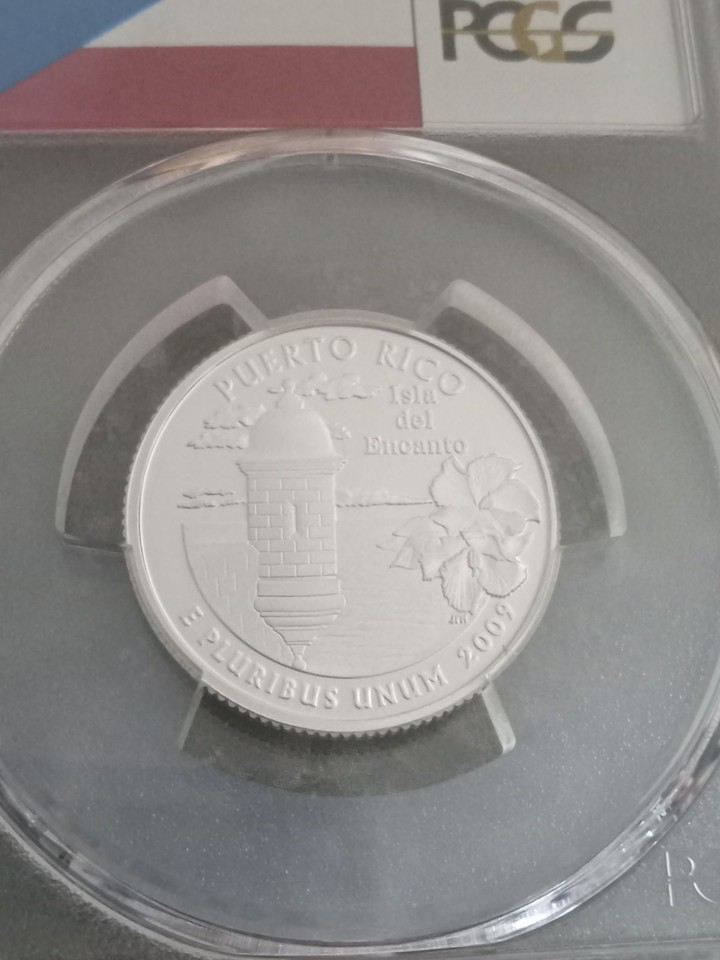 2009-S PUERTO RICO Silver Proof Quarter PR70 PCGS FLAG LABEL NICE LOW ...