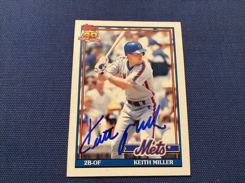 KEITH MILLER SIGNED 1991 TOPPS MINT CARD # 719 NEW YORK METS / FREE ...