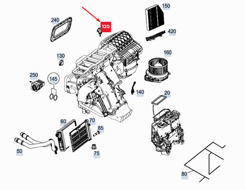 MERCEDES-BENZ GLE W167 Evaporator Humidity Sensor A0009055207 NEW ...