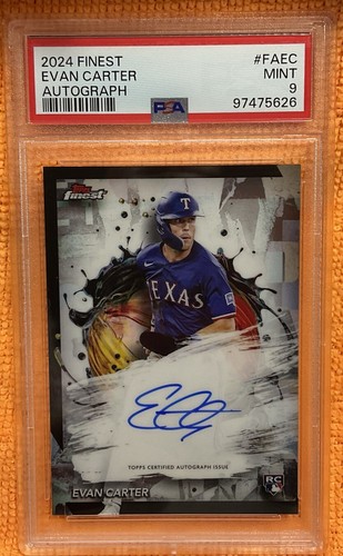Evan Carter Rookie 2024 Topps Finest #FAEC Autograph RC Texas Rangers ...