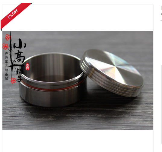 Titanium Waterproof snuff / lens Case Survival Pill Container Storage ...