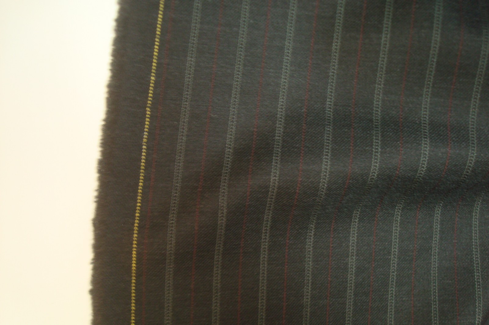 4.55 yds UK Luxury WOOL Fabric 120s Suiting 9.5 oz Charcoal Gray stripe ...