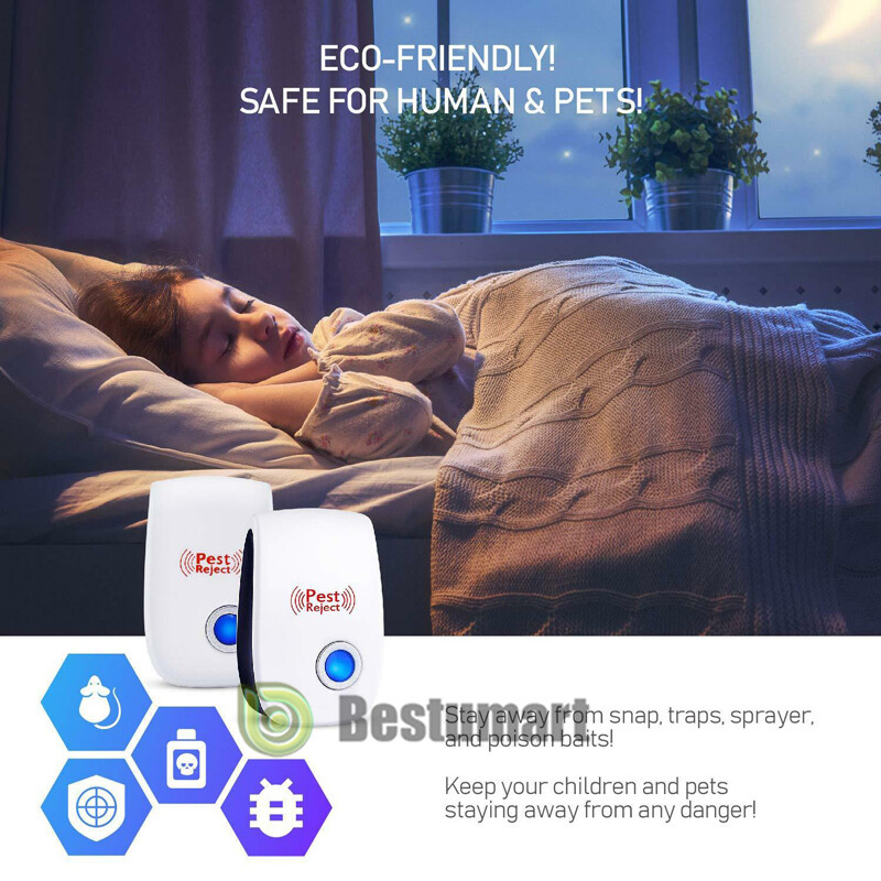 1/6Pcs Electronic Pest Repeller Ultrasonic Sonic Transonic Bat Rat ...