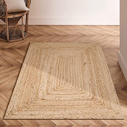 Jute Braid Natural Rug 2X3' -Natural Linen Color Hand Woven ...