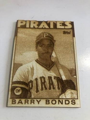Barry Bonds custom wood engraved baseball card magnet Boston Pittsburg ...