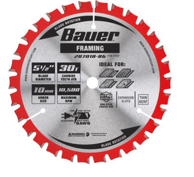 New Sealed Bauer 5 1/2" 5.5 inch Circular Saw Blade 30T Carbide 10mm ...