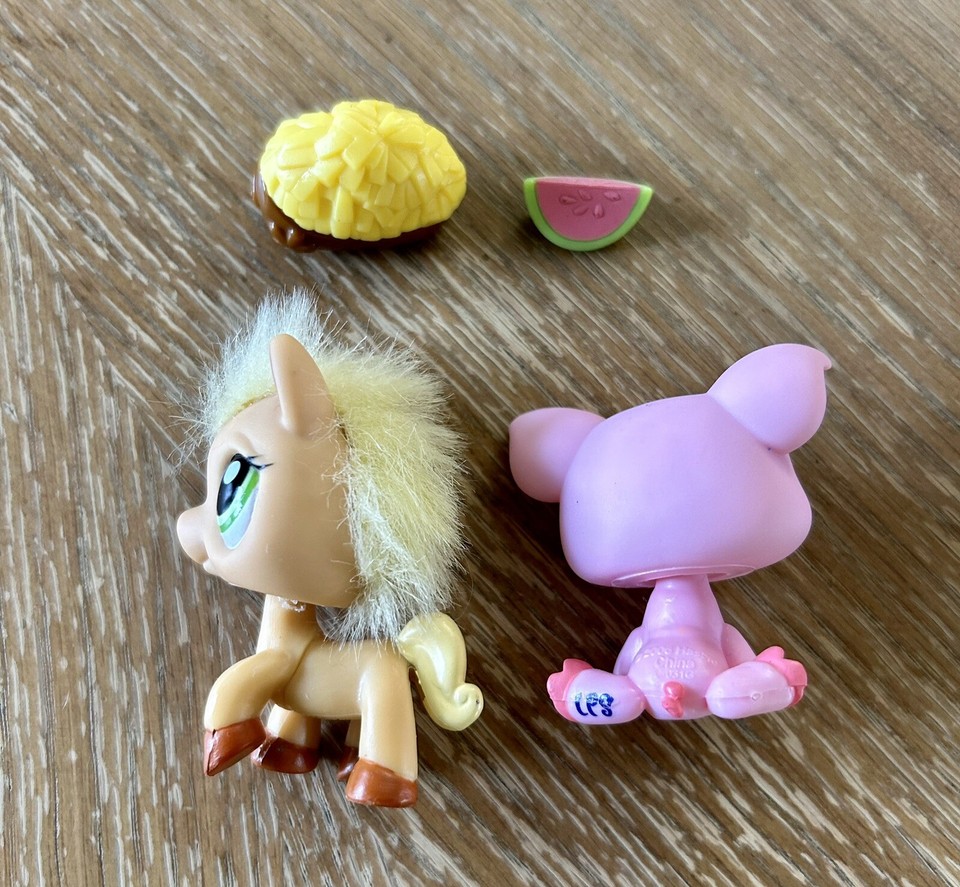 Littlest Pet Shop LPS Cutest Pets Fuzzy Horse 2417 and Pig 2418 | eBay