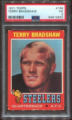 1971 Topps #156 Terry Bradshaw RC PSA 3 Pittsburgh Steelers HOF ...