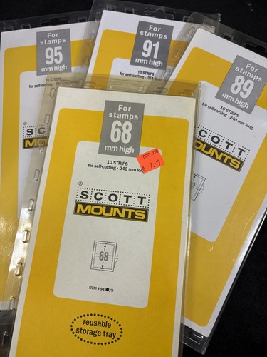 Scott/Prinz Pre-Cut Strips Stamp Mounts 265x91 + 89x240 + 95x240 ...
