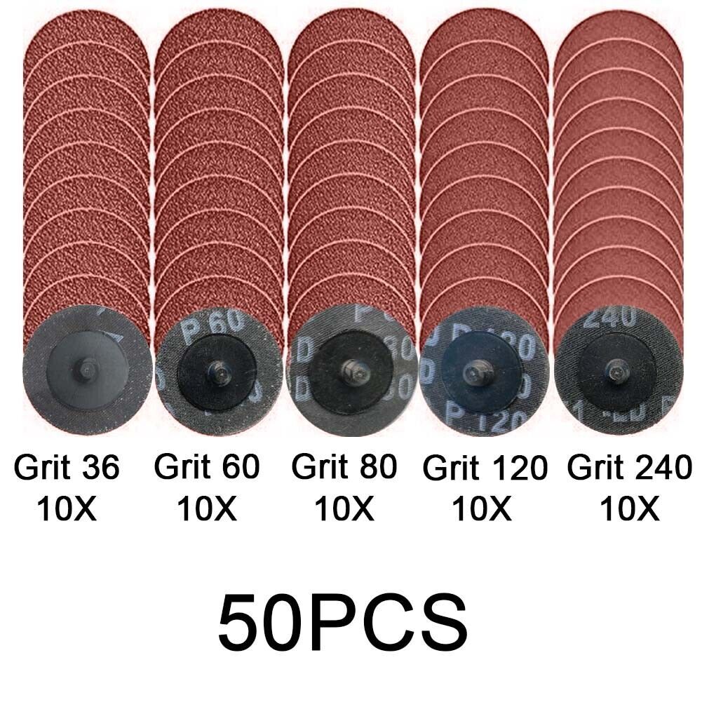 50 Type R Roll Lock Quick Change Discs Die Grinder Sanding Pads 2" 50mm ...