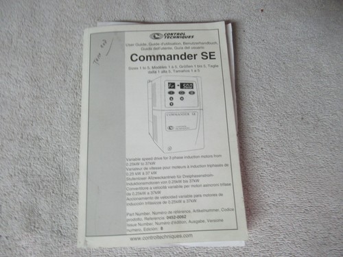 Control Techniques Commander SE Frequency Drive manual | eBay