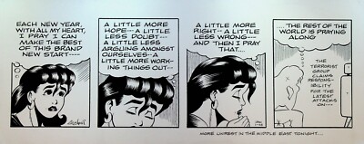 Nancy Comic Strip Original Art Guy Gilchrist January 1 2008 New Year's ...