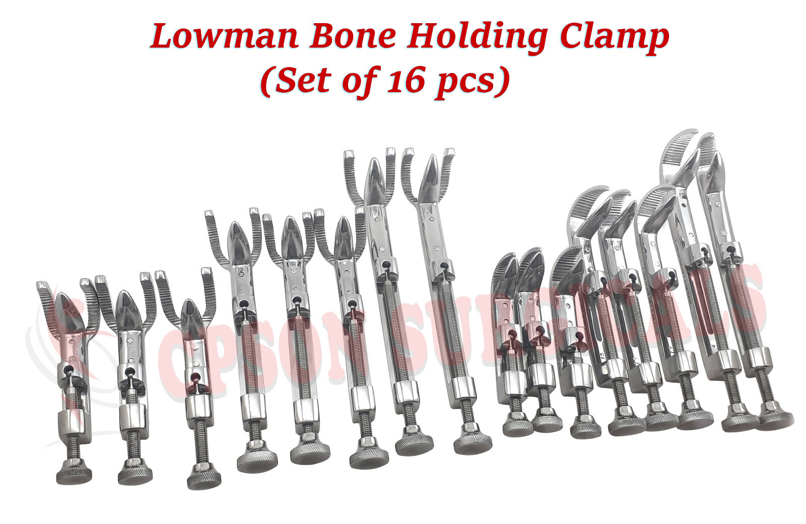 Orthopedic Lowman Bone Holding Clamp Set of 16pcs Surgical Instrument S ...