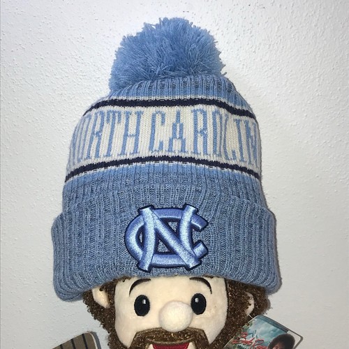 North Carolina Light Blue New Era NCAA POM Beanie Knit Hat Winter Cap ...
