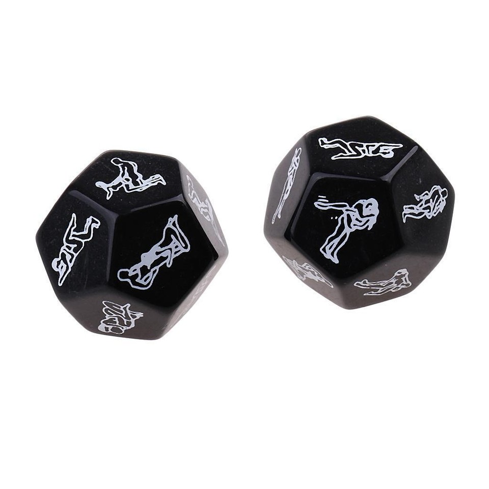 2Pc Novelty Sex Game Position Dice D12 Black for Adult Couples Game ...