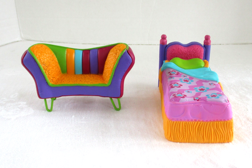 Groovy Girl Dolls Mini Dollhouse Plastic Furniture Bed & Couch Sofa | eBay