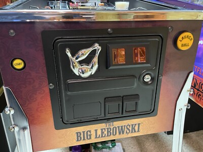 Custom BIG LEBOWSKI Pinball Machine bowling Ball And Pins Chrome Coin ...