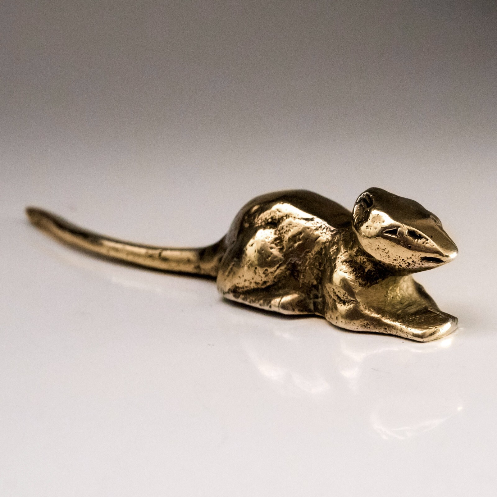 Miniature Brass Rat Cast Brass Collectable Vintage Figurine Decorative ...