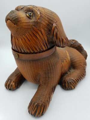 SHANGHAI HANDICRAFTS LARGE WICKER DOG BOX CHINA RARE | eBay