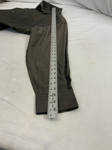 Mark Shale Dress Shirt 17 35 Gold Stripe 100% Cotton Hong Kong NWT $90 ...